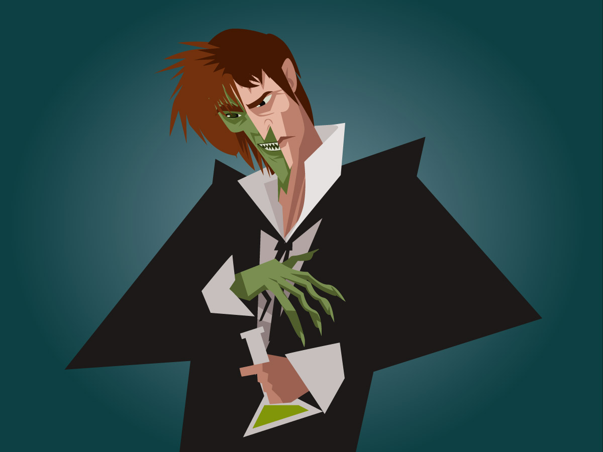 Half Human Half Monster Cartoon